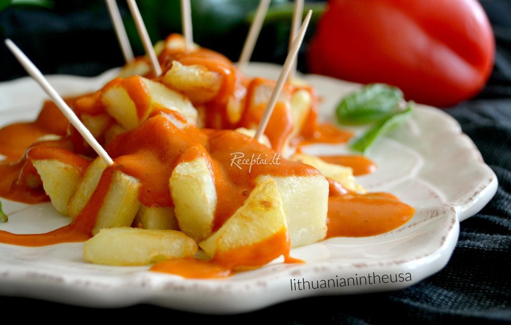 Keptos bulvės ispaniškai (Patatas Bravas) - receptas | Receptai.lt